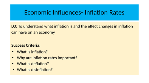 A Level Economics 2.1.2 Lsn1. Economics Influences Inflation | Teaching ...