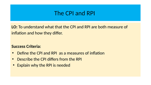 A Level Economics 2.1.2 Lsn 2. Measures of Inflation- CPI & RPI ...