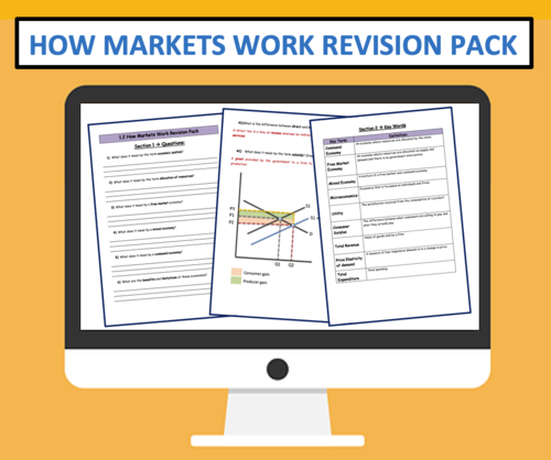 How Markets Work Revision Pack - A level Economics (Topic 1.2 ...