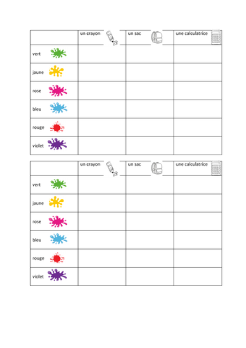 French Colours activities | Teaching Resources