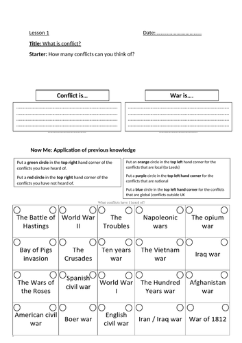 Introduction to Conflict - KS3 (Key Stage 3) | Teaching Resources