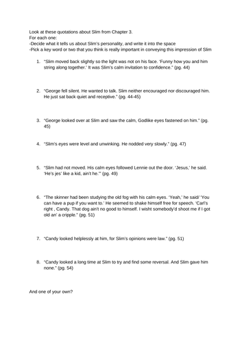 Of Mice and Men: Chapter 3 | Teaching Resources