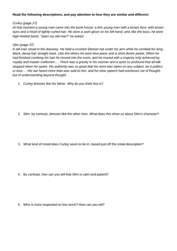 Of Mice and Men: Chapter 3 | Teaching Resources