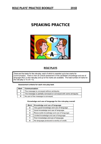 AQA GCSE ROLE PLAYS 2018- PRACTICE BOOKLET | Teaching Resources
