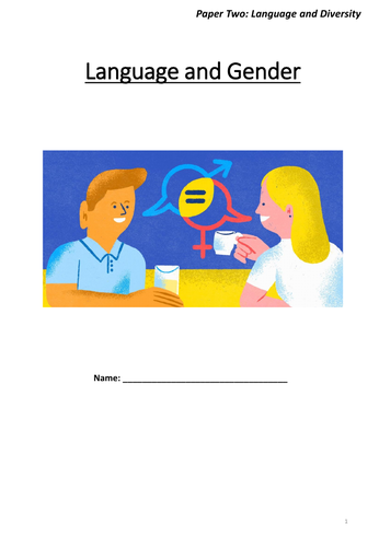 Language & Gender Booklet & Knowledge Organiser (English Language A ...