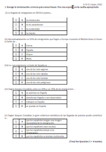 Spanish A Level: Immigration/Inmigración | Teaching Resources