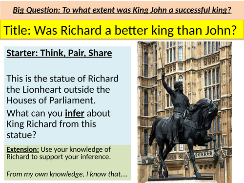 How 'bad' was King John? SOW | Teaching Resources