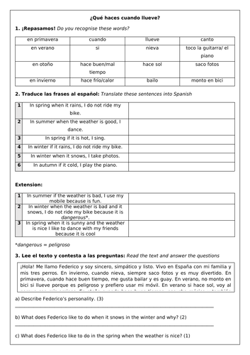 Viva 1 Hobbies & Free time - Mi tiempo libre (9 Worksheets) Spanish KS3 ...