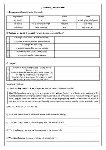 Viva 1 Hobbies & Free time - Mi tiempo libre (9 Worksheets) Spanish KS3 ...