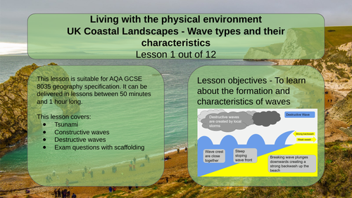 AQA Geography GCSE Lesson - Landscapes UK Coastal Landscapes - Wave ...