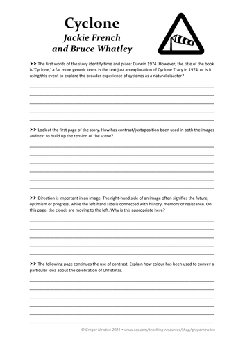 Cyclone - Jackie French / Bruce Whatley - Worksheets | Teaching Resources