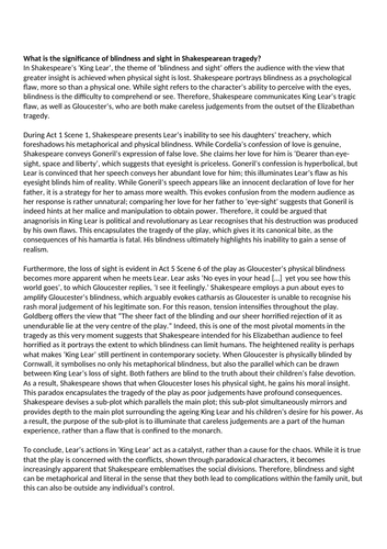 AQA A Level English Literature Othello Exemplar Essays | Teaching Resources