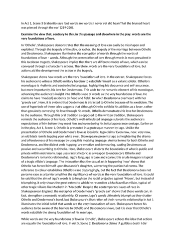 AQA A Level English Literature Othello Exemplar Essays | Teaching Resources AQA A Level English Literature Othello Exemplar Essays | Teaching Resources