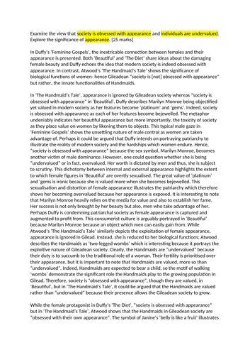 AQA A Level English Literature A The Handmaid's Tale and Feminine ...