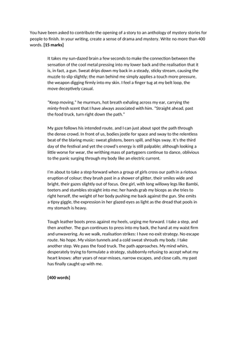 Narrative Model Answer: Mystery Story Opening | Teaching Resources