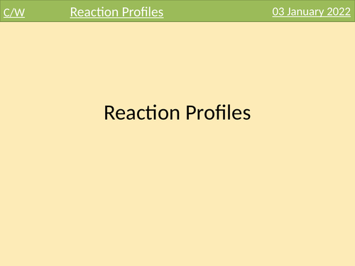 C7.3 Reaction Profiles | Teaching Resources