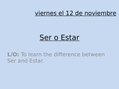 Using Ser and Estar | Teaching Resources