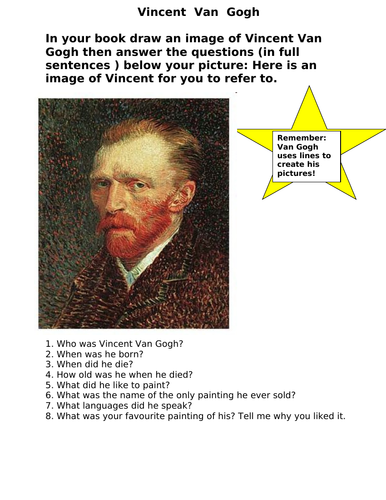 Vincent Van Gogh | Teaching Resources