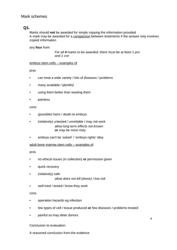 GCSE Science B2 cell division AQA powerpoints and exam questions ...