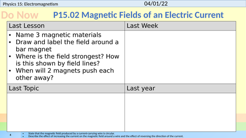 AQA GCSE Physics P15.02 Magnetic fields of electric currents | Teaching ...