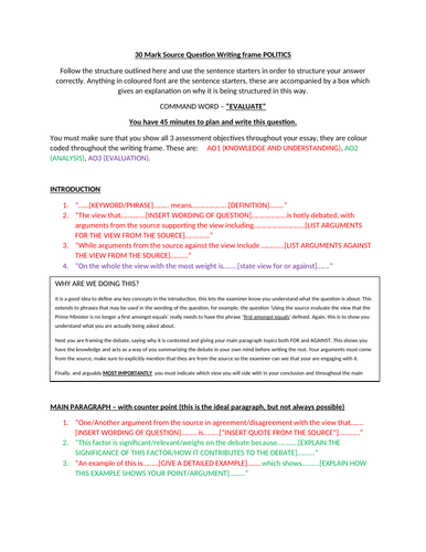 A-level Politics Essay Writing Skills | Teaching Resources