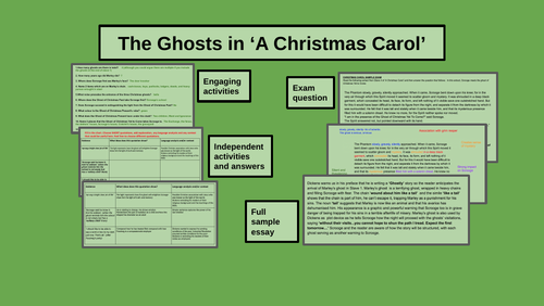 The Ghosts in 'A Christmas Carol': revision lesson with model answer ...