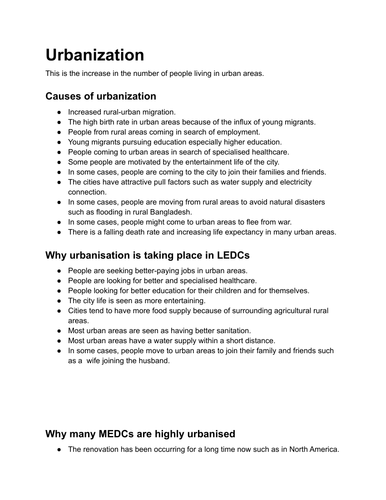 Urbanization | Teaching Resources