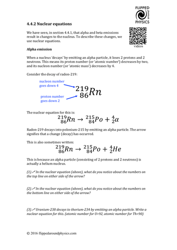 Nuclear equations | Teaching Resources