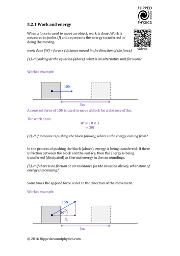 Work and energy | Teaching Resources
