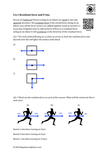 Resultant force and F=ma | Teaching Resources