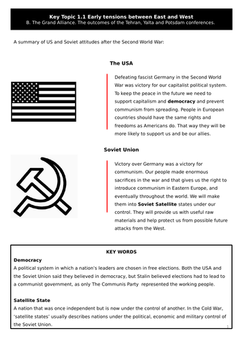 Edexcel Superpower Relations and the Cold War: Grand Alliance and ...