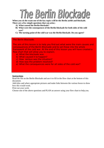 IGCSE History: Berlin Blockade and Airlift | Teaching Resources