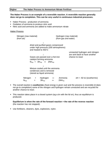 AQA GCSE 9-1 Chemistry Unit 10 Using resources 4.10.4 Haber process ...