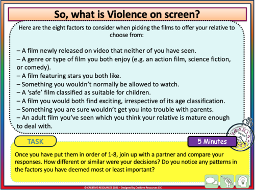 Violence on Screen | Teaching Resources