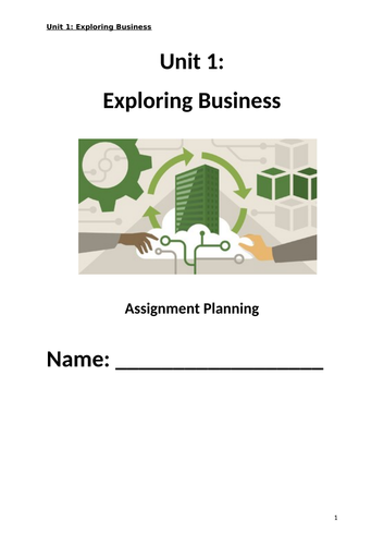 BTEC Business - Unit 1: Exploring Business (BTEC NEW SPECIFICATION ...