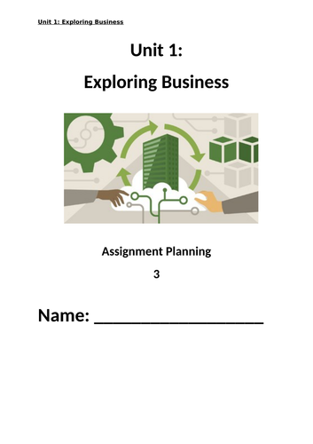 BTEC Business - Unit 1: Exploring Business (BTEC NEW SPECIFICATION) | Teaching Resources