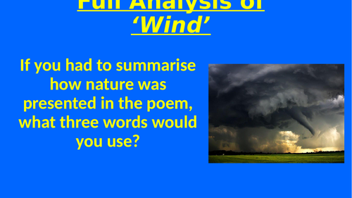 Unseen Poetry - 'Wind' and 'I wandered...' | Teaching Resources