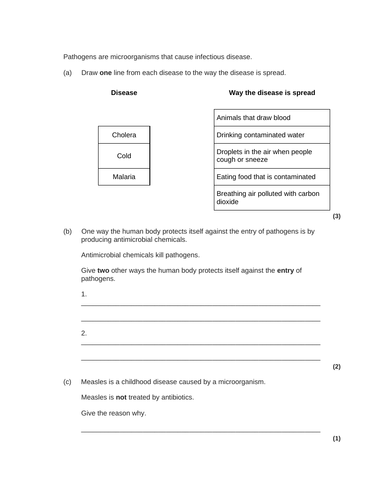 GCSE Science B6 Antibiotics and vaccination Powerpoints and exam ...