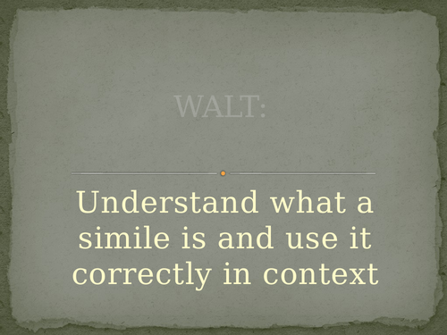 Outstanding Simile Lesson KS2 KS3 SEN EAL Intervention | Teaching Resources