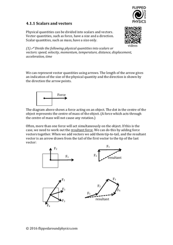 Scalars and vectors | Teaching Resources
