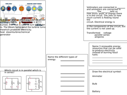 Energy Electricity Revision | Teaching Resources