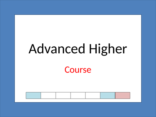 Advanced Higher Course | Teaching Resources