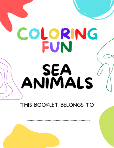 Coloring Pages on Sea Animals | Teaching Resources