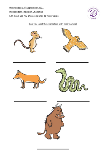 Gruffalo Year 1 Autumn 1 Week 1 Talk for Writing planning Continuous ...