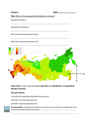 Population Distribution in Russia - KS3 (Key Stage 3) | Teaching Resources