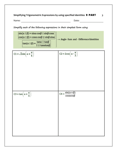 TRIG IDENTITIES- Double,Half -Angle,Angle-Sum&-Difference,Sum&Product ...