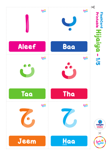 Arabic Alphabet (Hijaiya) - Flashcard Printable | Teaching Resources