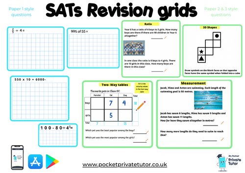 Year 6 SATs Revision Grid #5 (Maths) | Teaching Resources