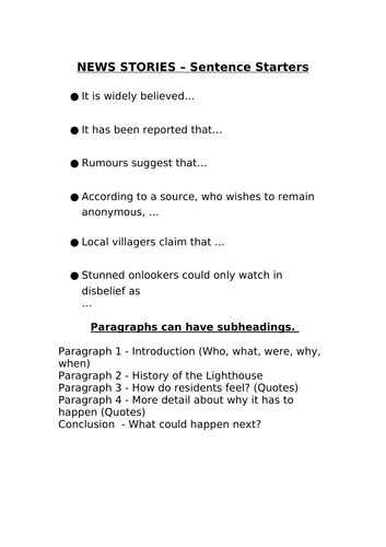 Continued Letters From the Lighthouse inspired writing units for Upper ...