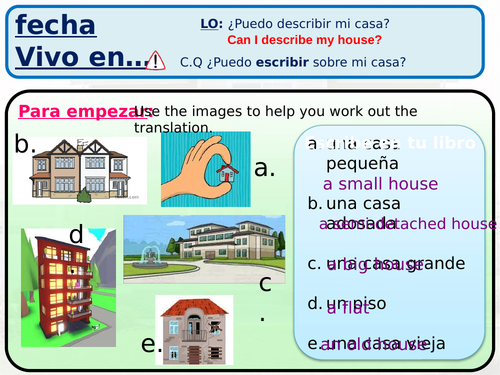 MI CASA - Lessons for describing the home in Spanish | Teaching Resources